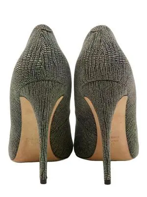 GIUSEPPE ZANOTTI Embossed Peep-toe Pumps - Grey