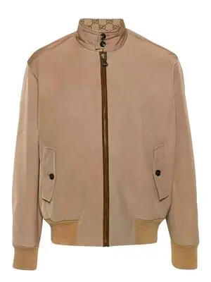 Gucci Gg Supreme Canvas Reversible Bomber Jacket - Brown