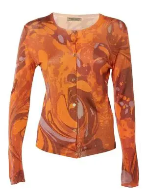 Bottega Veneta Printed Long-sleeve Cardigan - Orange