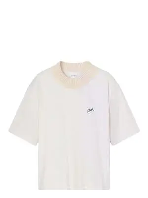 Closed Logo Embroidered High Neck T-shirt - Neutrals