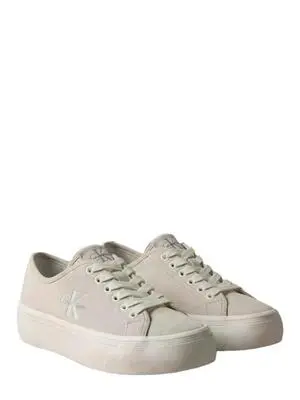 Calvin Klein Embroidered Logo Platform Sneakers - Neutrals