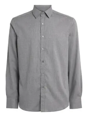 Canali Cotton Herringbone Shirt - Grey