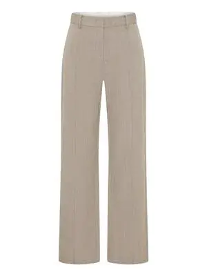 ST. AGNI Classic Pintuck Straight-leg Pants - Grey