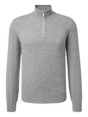 Brunello Cucinelli Cashmere Half-zip Sweater - Grey