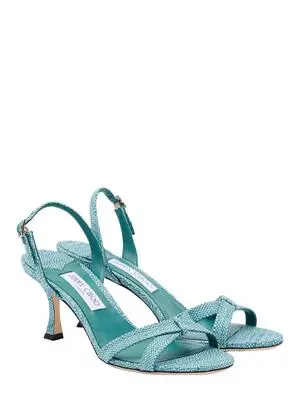 JIMMY CHOO Jimmy Choo Elsy Woven Slingback Sandals Blue