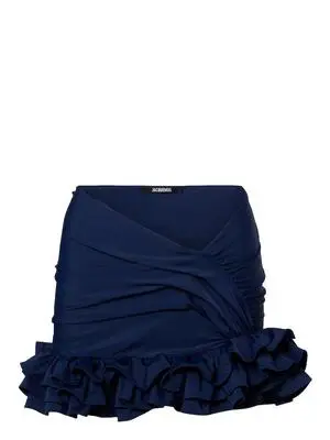 Jacquemus Ruffled Jersey Mini Skirt - Blue