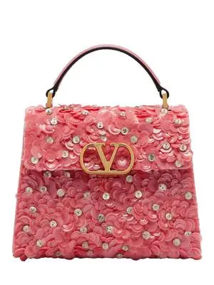 Valentino Garavani Vsling Mini Sequined Top-handle Bag - Pink