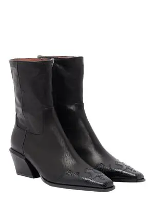 Paris Texas Bettina Leather Cowboy Boots - Black