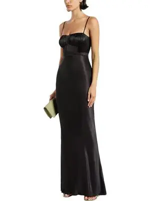 Shona Joy La Lune Satin-finish Gown - Black