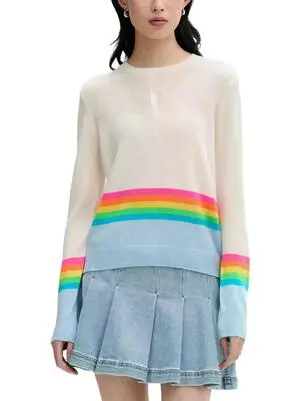 From Future Crew Neck Striped Sweater - Neutrals