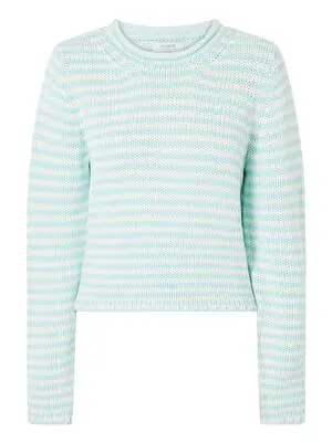 LA LIGNE Mini Marina Cropped Striped Cotton Sweater - Multi