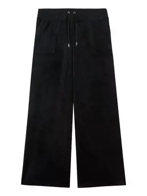Juicy Couture Velour Wide-leg Track Pants - Black