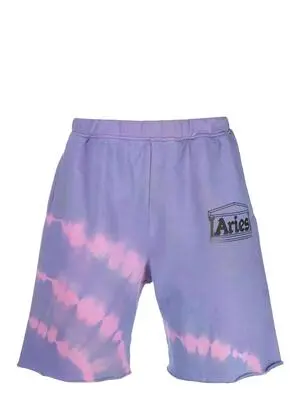 Aries Tie-dye Print Track Shorts - Purple