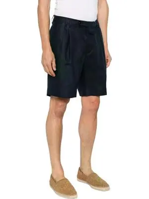 MICHAEL COAL Pleated Tailored Shorts - Blue