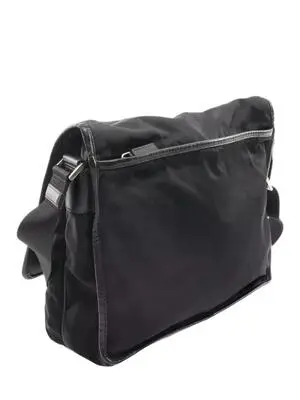 Prada Saffiano Leather Messenger Bag - Black