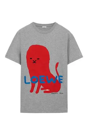 Loewe Cotton-blend Graphic Print T-shirt - Grey