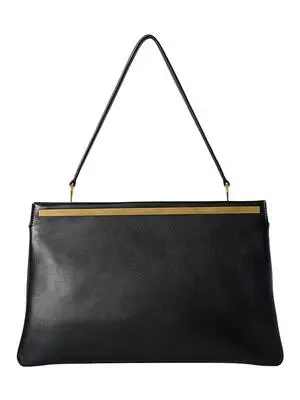 THE ROW The Row Elise Leather Shoulder Bag Black