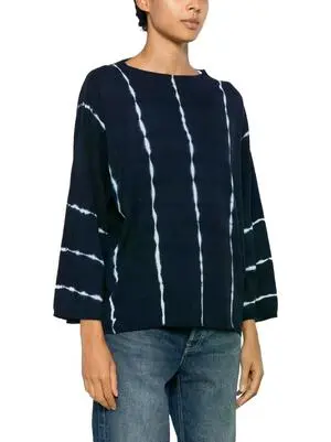 Momoni Tie-dye Striped Sweater - Blue