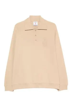 Casablanca Embroidered Raglan-sleeve Polo Shirt Neutrals