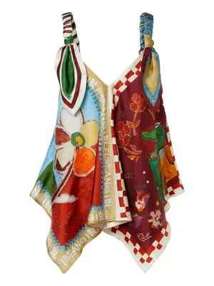 ALEMAIS Printed Silk Twill Top - Multicoloured