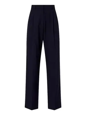 THE ROW Mune Wool Straight Leg Trousers - Blue