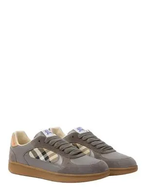 Burberry Terrace Leather And Suede Sneakers Grey