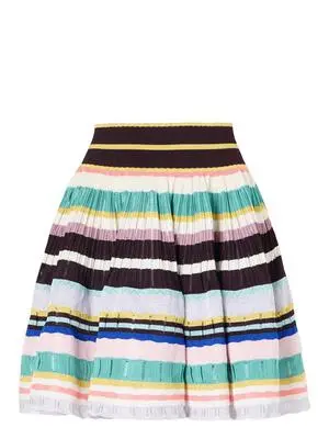 Alaïa Striped Knitted Crinoline Mini Skirt - Multi