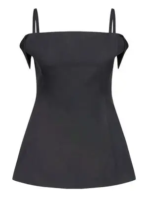 FFORME Square-neck Spaghetti Strap Top - Grey