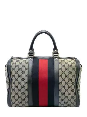 Gucci Gg Canvas Web Joy Boston Bag Satchel - Neutrals