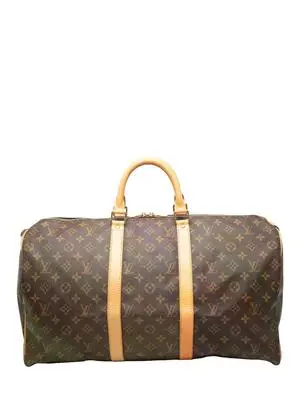 LOUIS VUITTON Monogram Keepall 50 Travel Bag - Brown