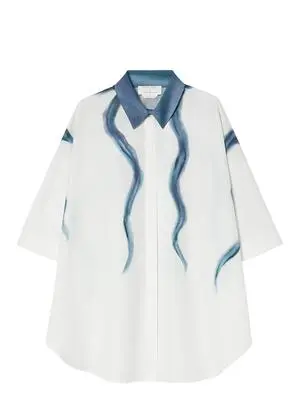 Marina Rinaldi Printed Cotton Shirt - Neutral