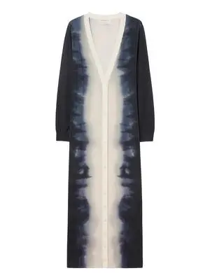 Marina Rinaldi Knitted Cardigan Midi Dress With Abstract Print - Black