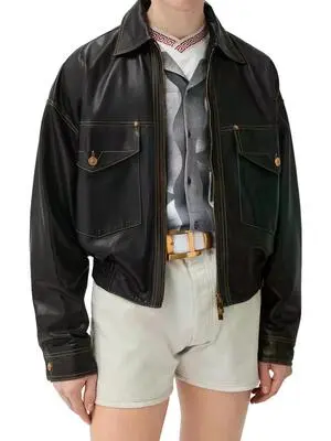 Versace Nappa Blouson Jacket With Medusa Hardware - Black