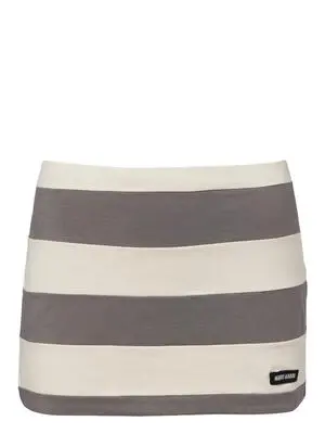 Miu Miu Striped Cotton Jersey Miniskirt - Grey