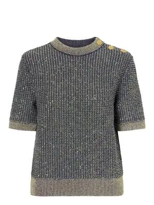 Balmain Embellished Tweed Sweater - Multi