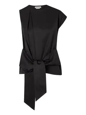 JW Anderson Tie-detailed Cotton Top - Black