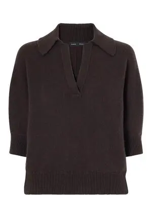 Proenza Schouler Vella Cashmere Polo Sweater - Brown