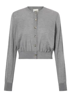 Khaite Tansy Wool And Cashmere-blend Cardigan - Gray