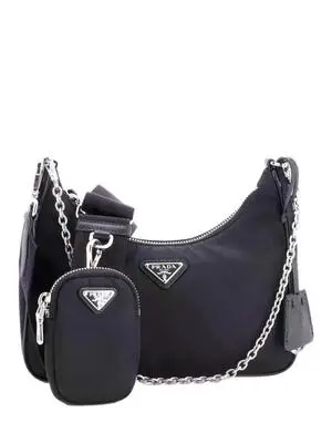 Prada Re-edition 2005 Shoulder Bag Tessuto Small Crossbody Bag - Black
