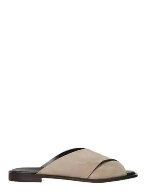GIULIANO GALIANO Criss-cross Suede Sandals - Neutrals