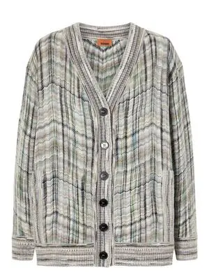 Missoni Striped Crochet-knit Wool-blend Cardigan - Multi