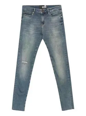 Moschino Distressed Frayed-hem Jeans - Blue