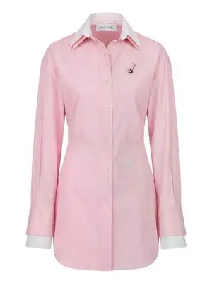 Monse Back Bunny Ear-tied Shirt Dress - Pink
