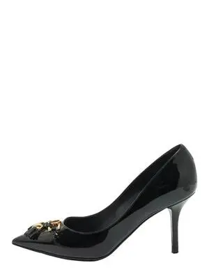 LOUIS VUITTON Patent Leather Pointed Toe Stiletto Pumps - Black