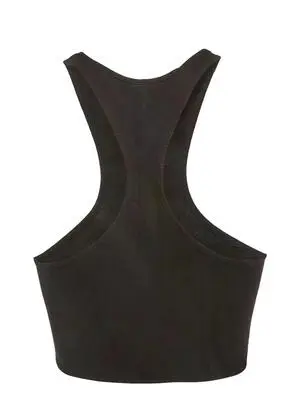 Off-White Logo Print Racer-back Tank Top - Black