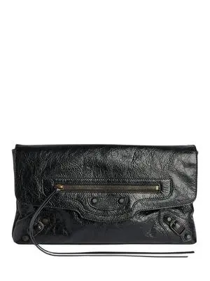 Balenciaga Lambskin Le City Clutch Bag - Black