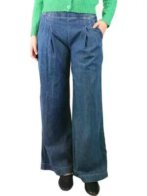 JAMES PERSE Wide-leg Pleated Pocket Jeans - Blue