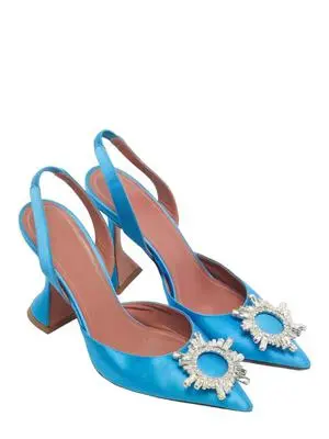 Amina Muaddi Begum Crystal-brooch Pumps - Blue