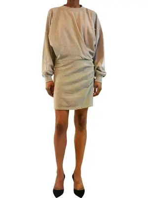 MARANT ETOILE Draped Sweatshirt Dress - Grey