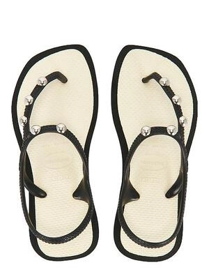 Havaianas Flash Fusion Sandal With Silver-tone Detail - Black